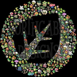 Pokemon Grass Type Symbol Mosaic (black) - Etsy