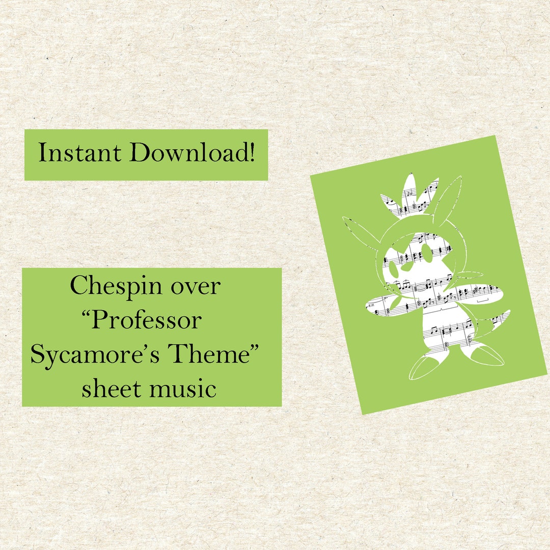 Pokemon: Professor Sycamore's Theme Chespin Graphic - Etsy