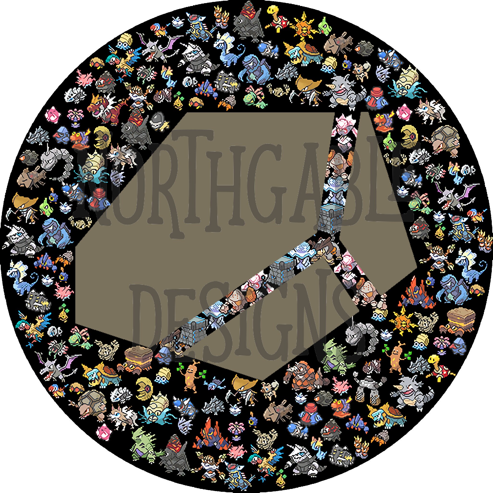 Pokemon Rock Type Symbol Mosaic (brown) - Etsy