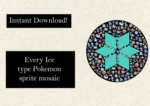 Pokemon Ice Type Symbol Mosaic blue - Etsy