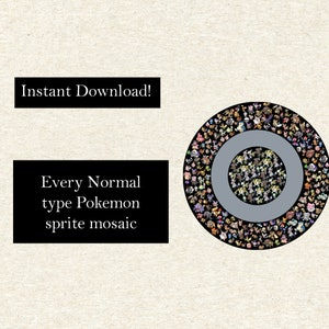 Pokemon Normal Type Symbol Mosaic (grey) - Etsy