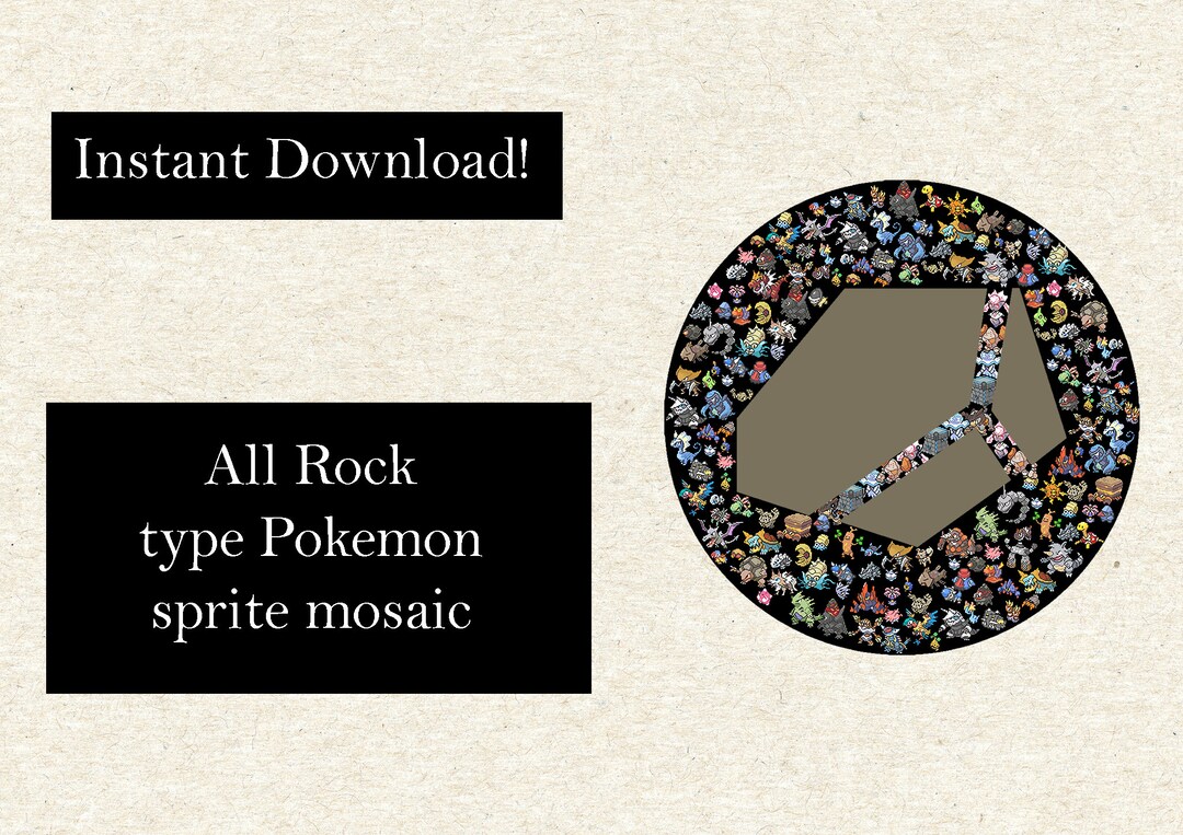 Pokemon Rock Type Symbol Mosaic brown - Etsy