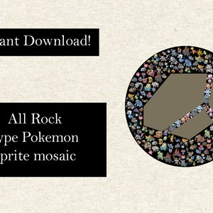 Pokemon Rock Type Symbol Mosaic brown - Etsy