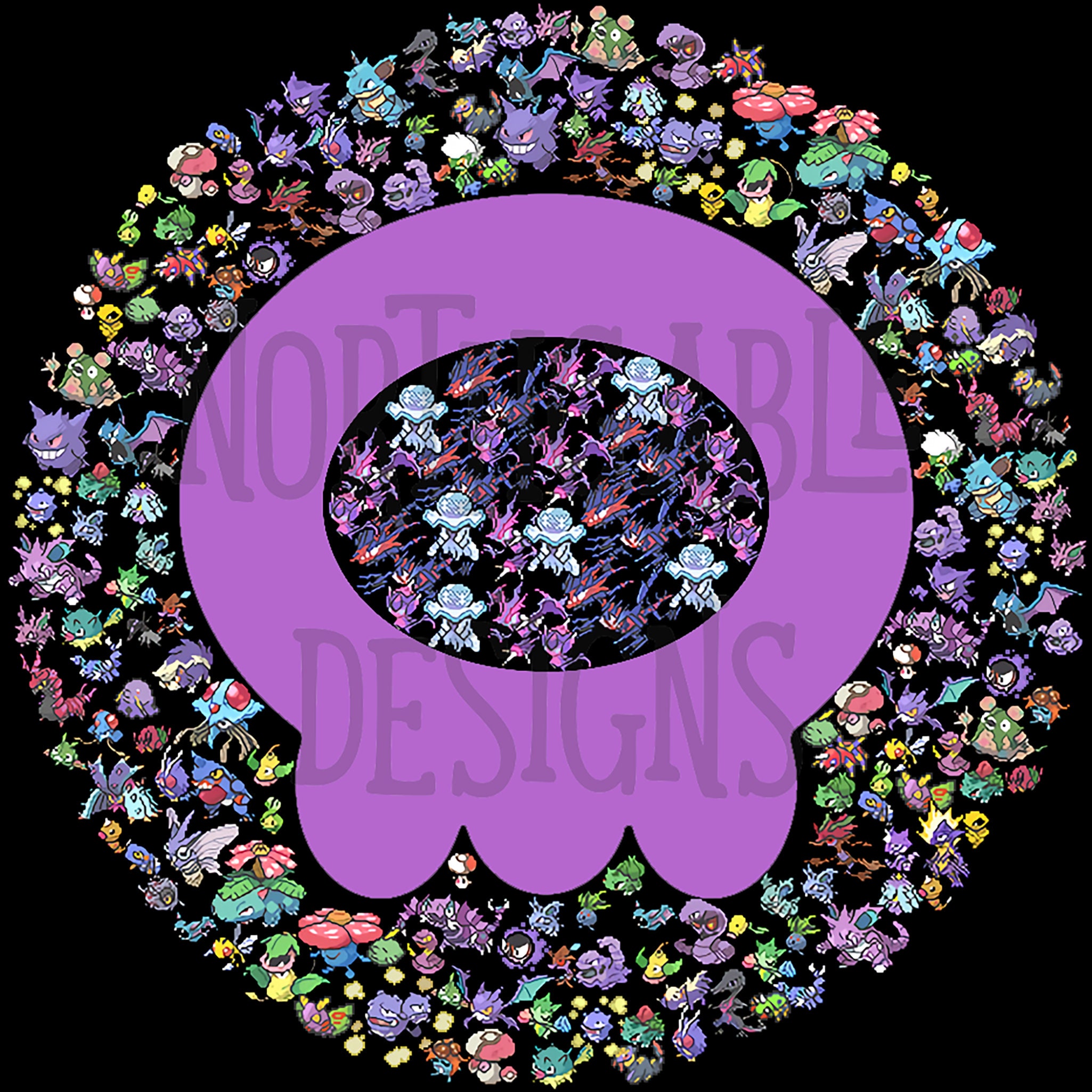Pokemon Poison Type Symbol Mosaic Purple Etsy