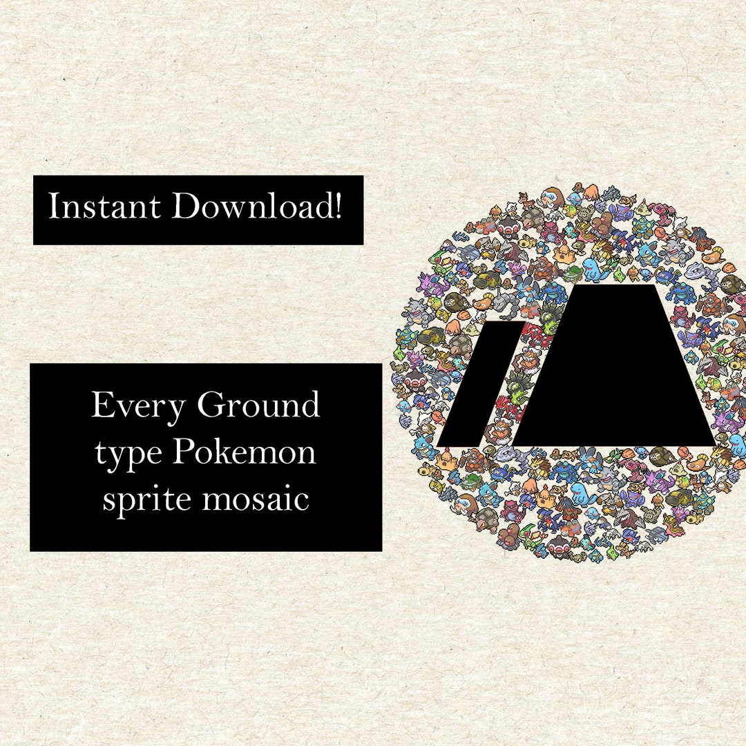 Pokemon Ground Type Symbol Mosaic (black) - Etsy