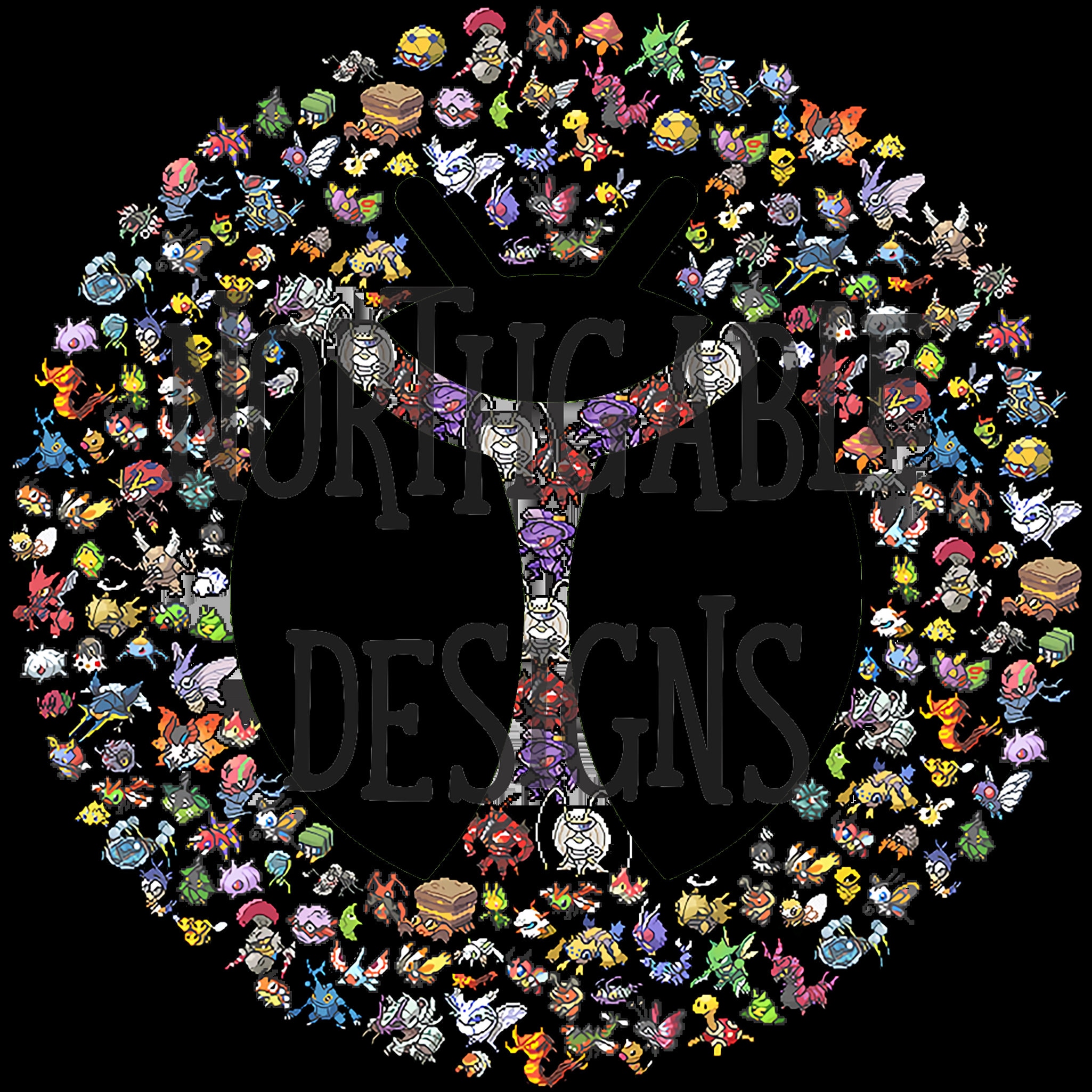 Pokemon Bug Type Symbol Mosaic black - Etsy