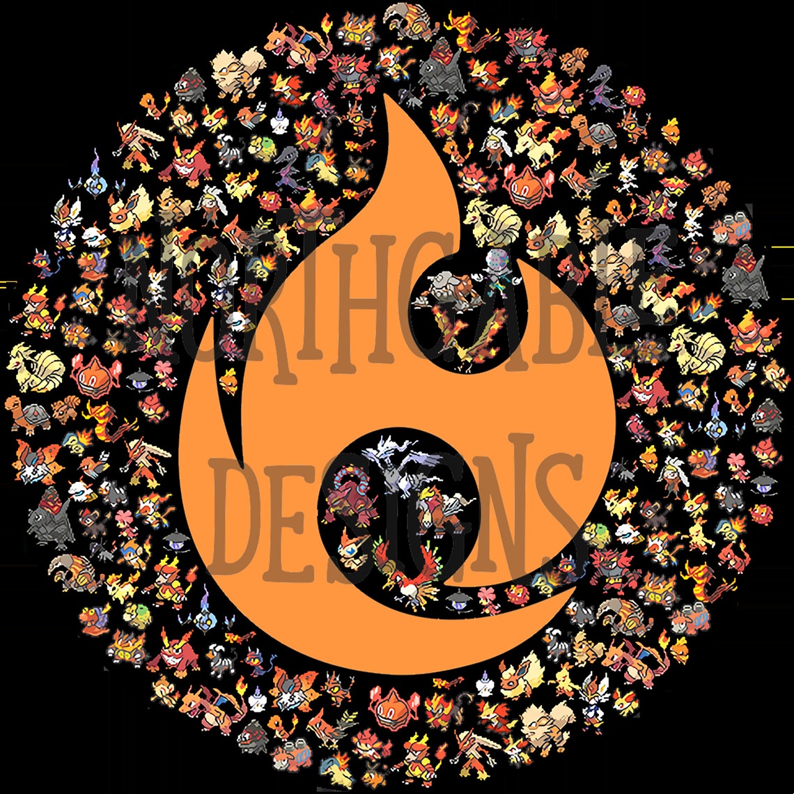 Pokemon Fire Type Symbol Mosaic (orange) - Etsy