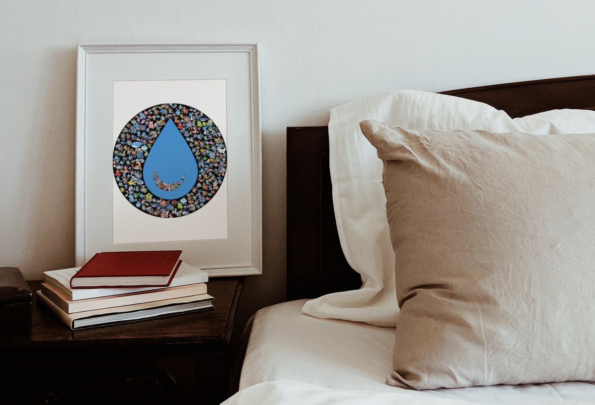 Pokemon Water Type Symbol Mosaic blue - Etsy