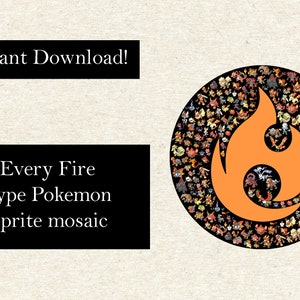 Pokemon Fire Type Symbol Mosaic orange - Etsy