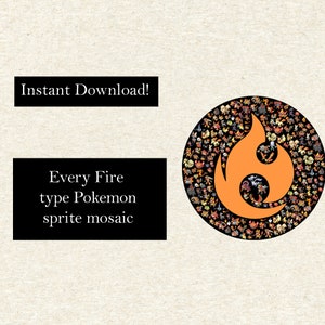 Pokemon Fire Type Symbol Mosaic (orange) - Etsy
