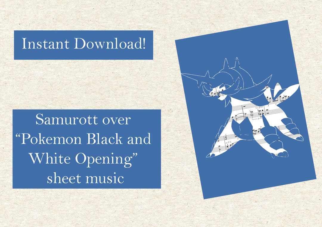 Pokemon Black/white: Opening Samurott Graphic - Etsy