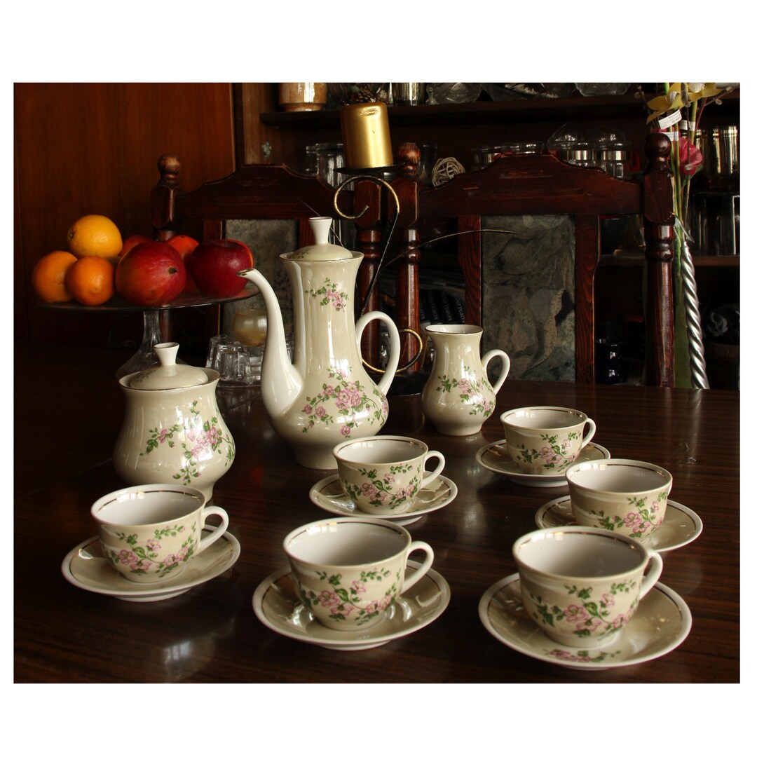 COFFEE SERVICE, Vintage 70s, Coffee Porcelain Set, Retro Coffee Service ...