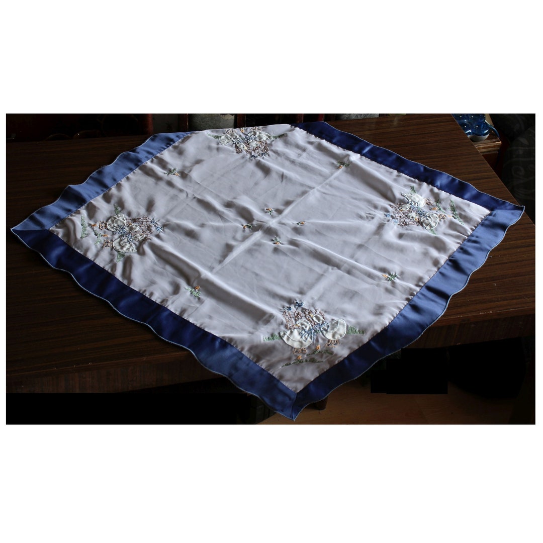 DUCKLINGS, Square White Sheer Embroidered Tablecloth, S Square ...
