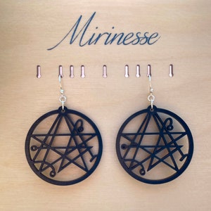 Necronomicon Lovecraft Wooden Earrings - Solid Sterling Silver Hooks - Etsy