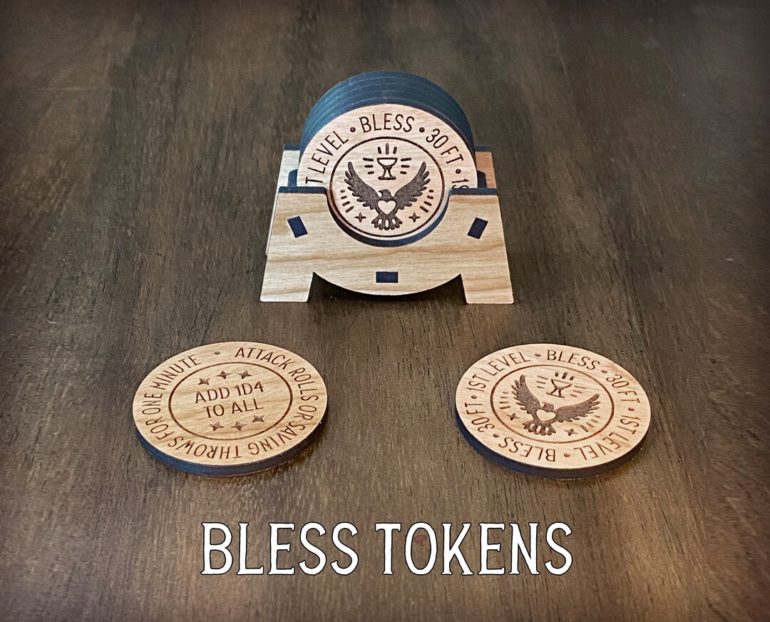 D&D Bless Token Set (5) With Holder - Dungeons and Dragons - Cleric / Paladin - Etsy