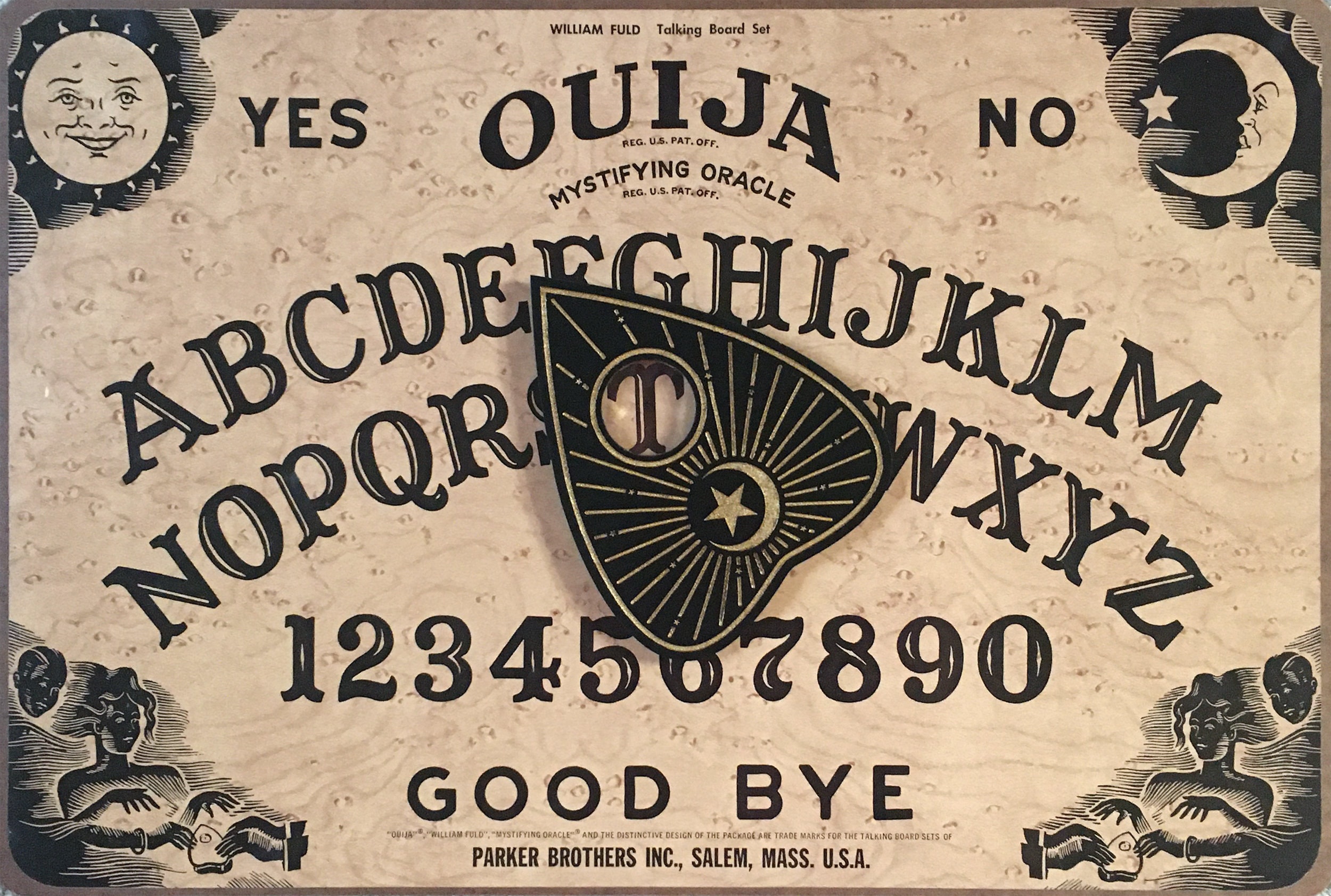 Ouija Planchette Moon & Sun Wooden Occult Divination | Etsy