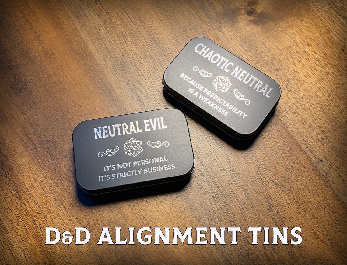 Dnd Alignment Dice Tins Altoid Sized Dice Holder - Etsy