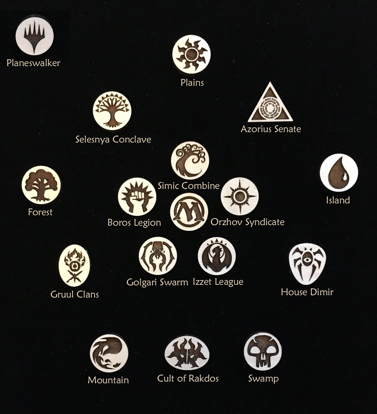 Magic the Gathering Stud Earrings - Symbols, Mana, Ravnica Guilds, Wood ...