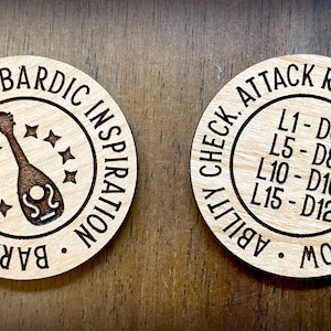 D&D Bardic Inspiration Token Set (5) With Holder - Dungeons and Dragons ...