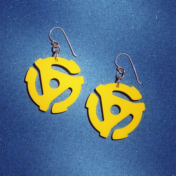 45 Record Adaptor/Adapter Earrings Solid Sterling Silver | Etsy