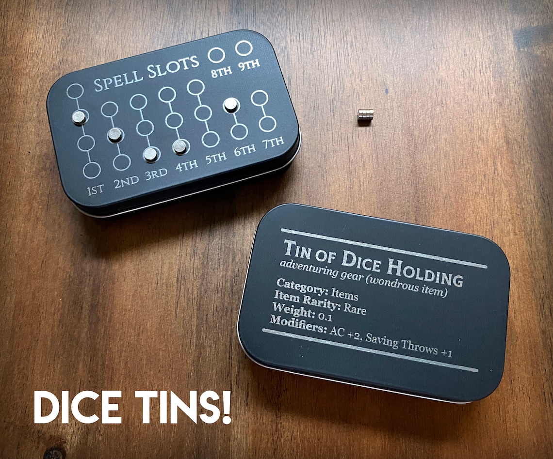 Dnd Funness Dice Tins Altoid Sized Dice Holder - Etsy