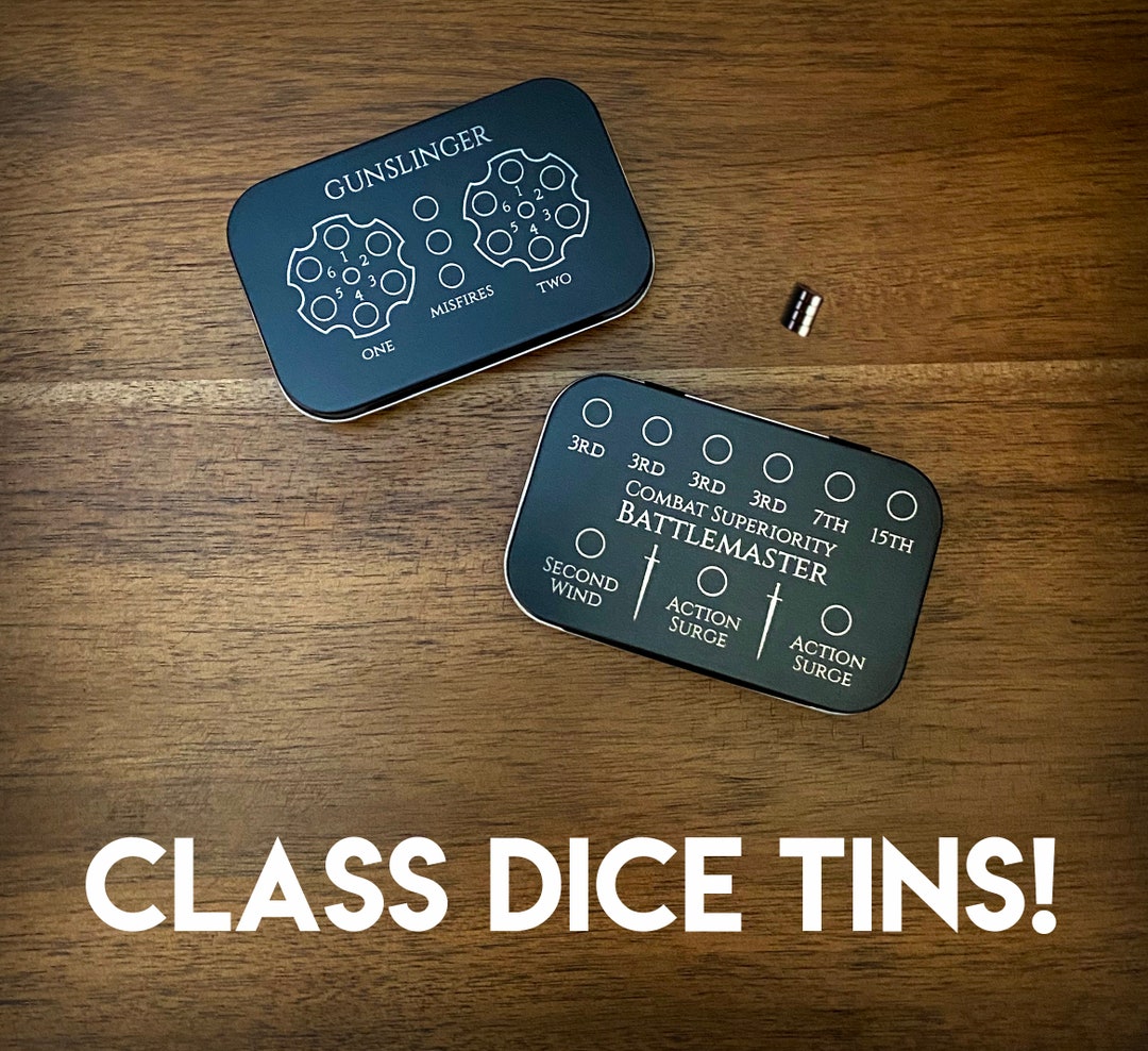 Dnd Class Dice Tins - Altoid Sized - Dice Holder for Barbarian, Monk ...