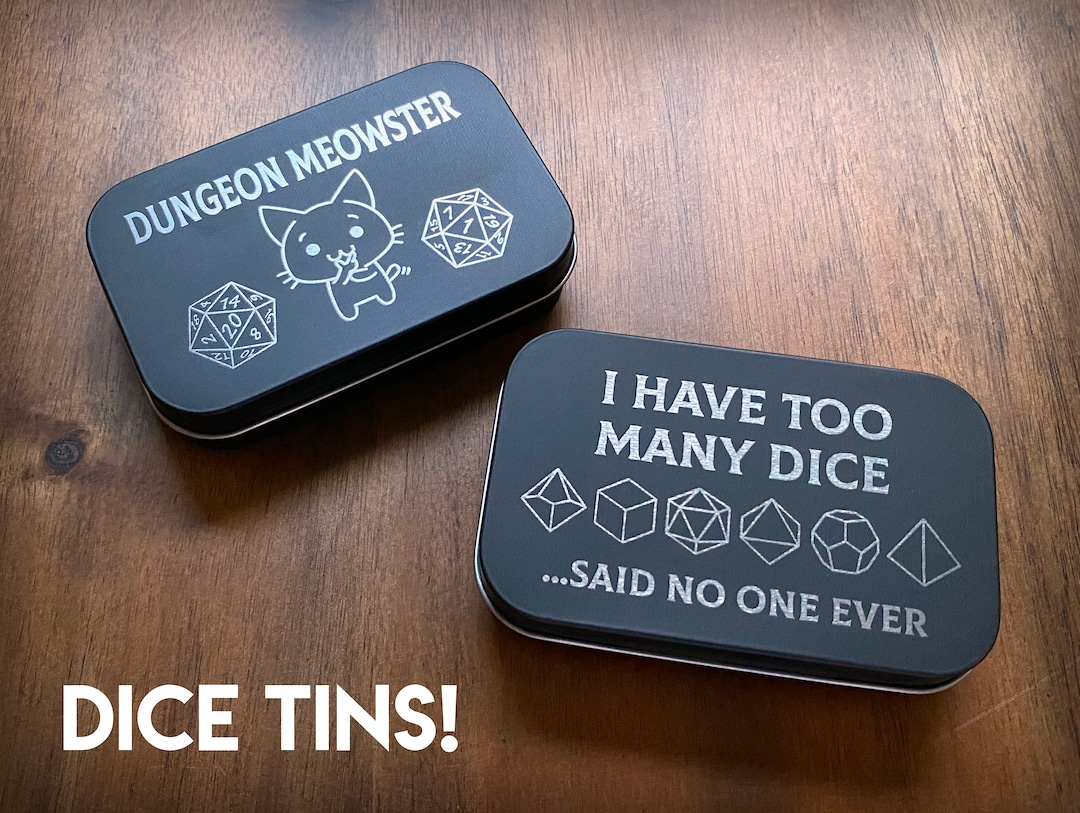 Dnd Funness Dice Tins Altoid Sized Dice Holder - Etsy