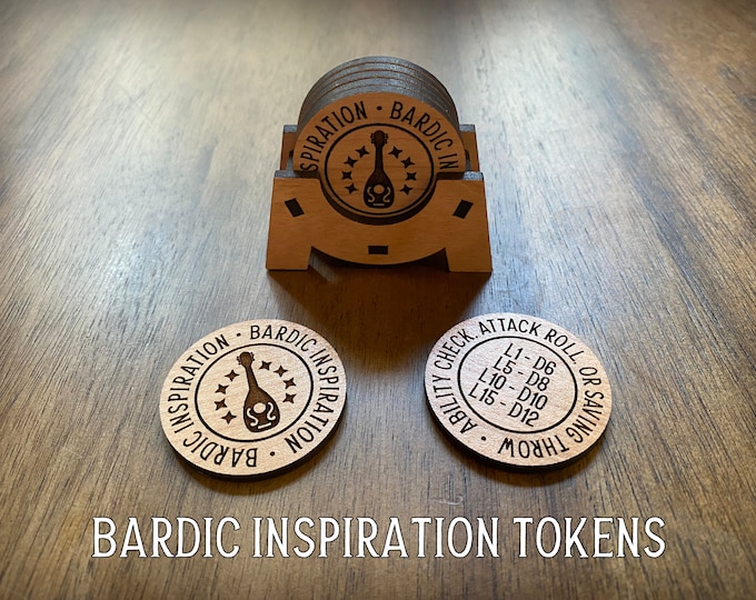 Dnd 5e Bardic Inspiration Hardwood Tokens, Made From Select American ...