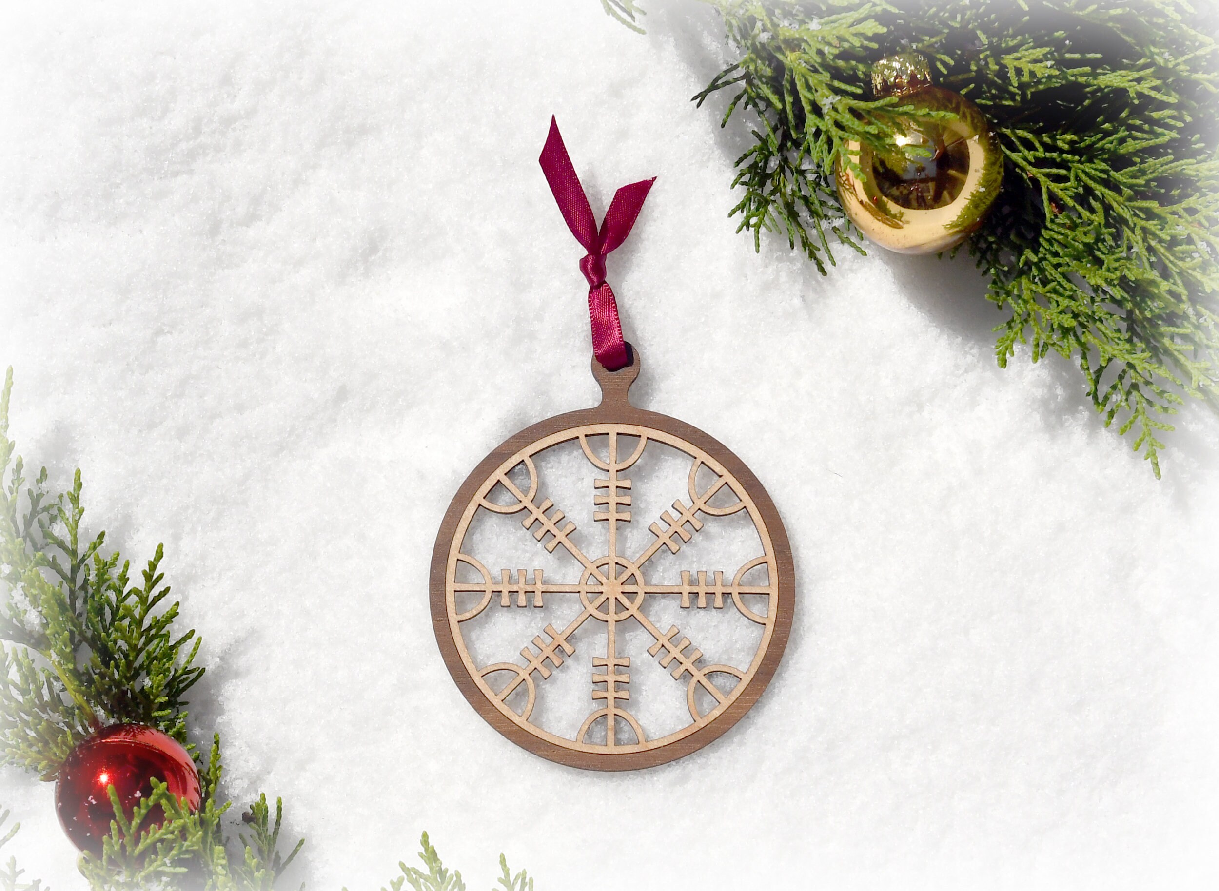 Icelandic Runic Stave Symbol Ornaments Vegvísir & - Etsy