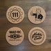 Fallout Coaster Set 4 Cork Vault Tec, Vault Boy, Nuka Cola, Vault 111 ...