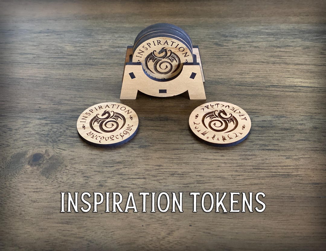 D&D Inspiration Token Set (5) With Holder - Dungeons and Dragons - Etsy