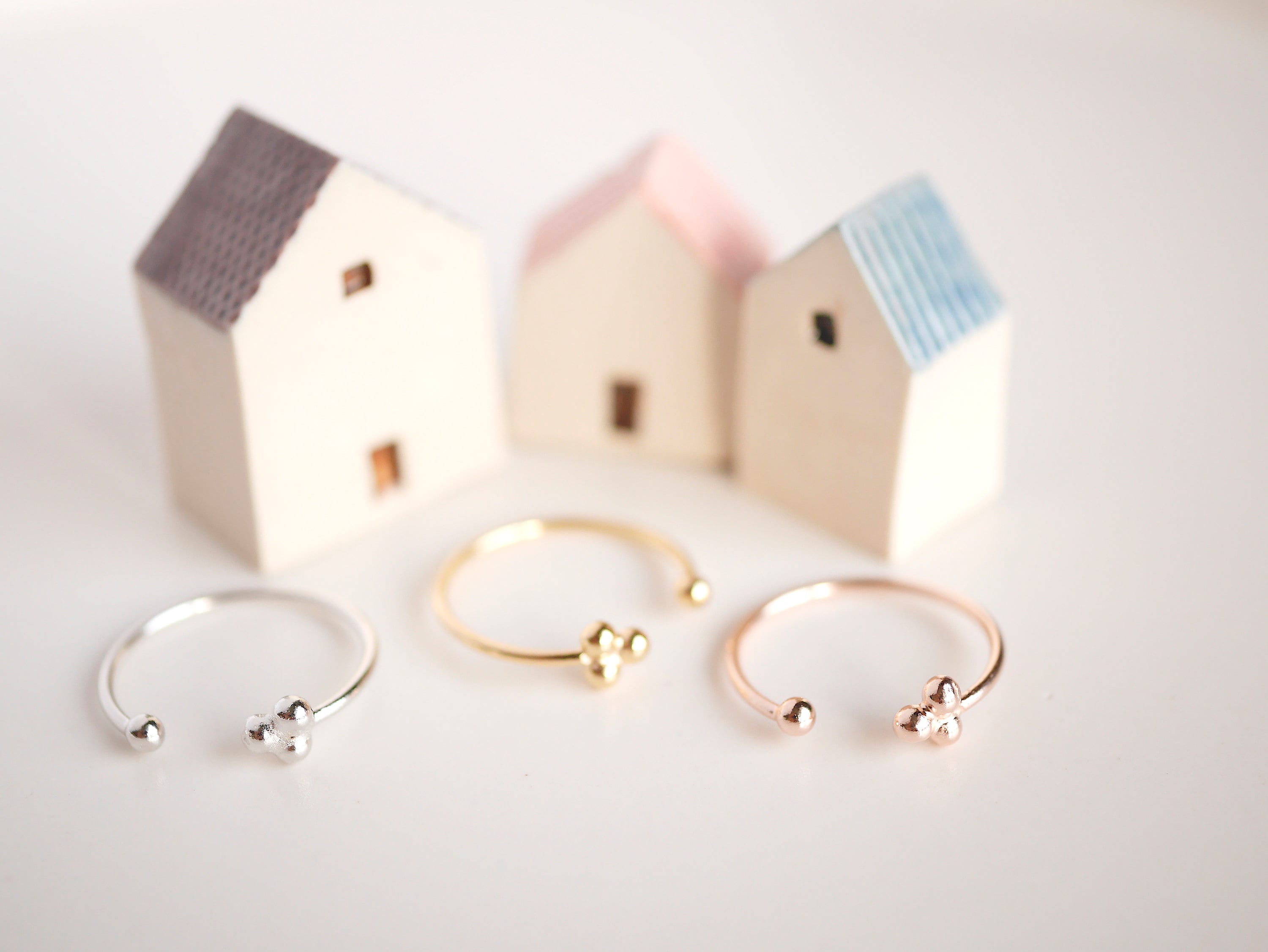 Midi Ring Mismatched Triple Dot Midi Rings Gold Midi Ring | Etsy