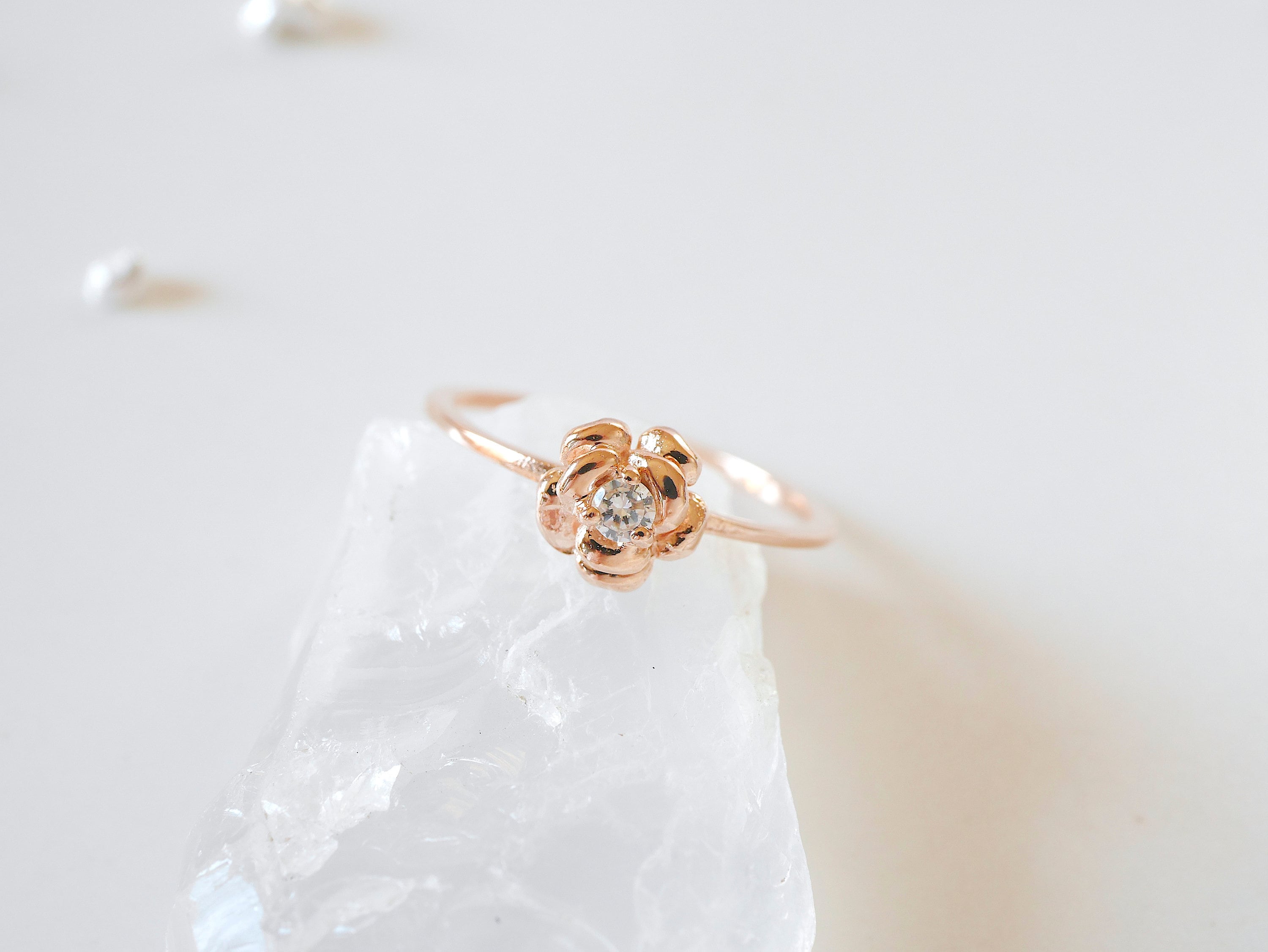 Rose Ring Flower Ring 14k Gold Rose Ring Anniversary Gift | Etsy