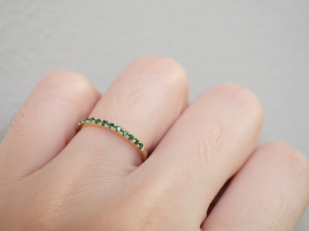 Eternity Ring, Emerald Ring, Eternity Band, Vintage Ring, Gold Ring ...