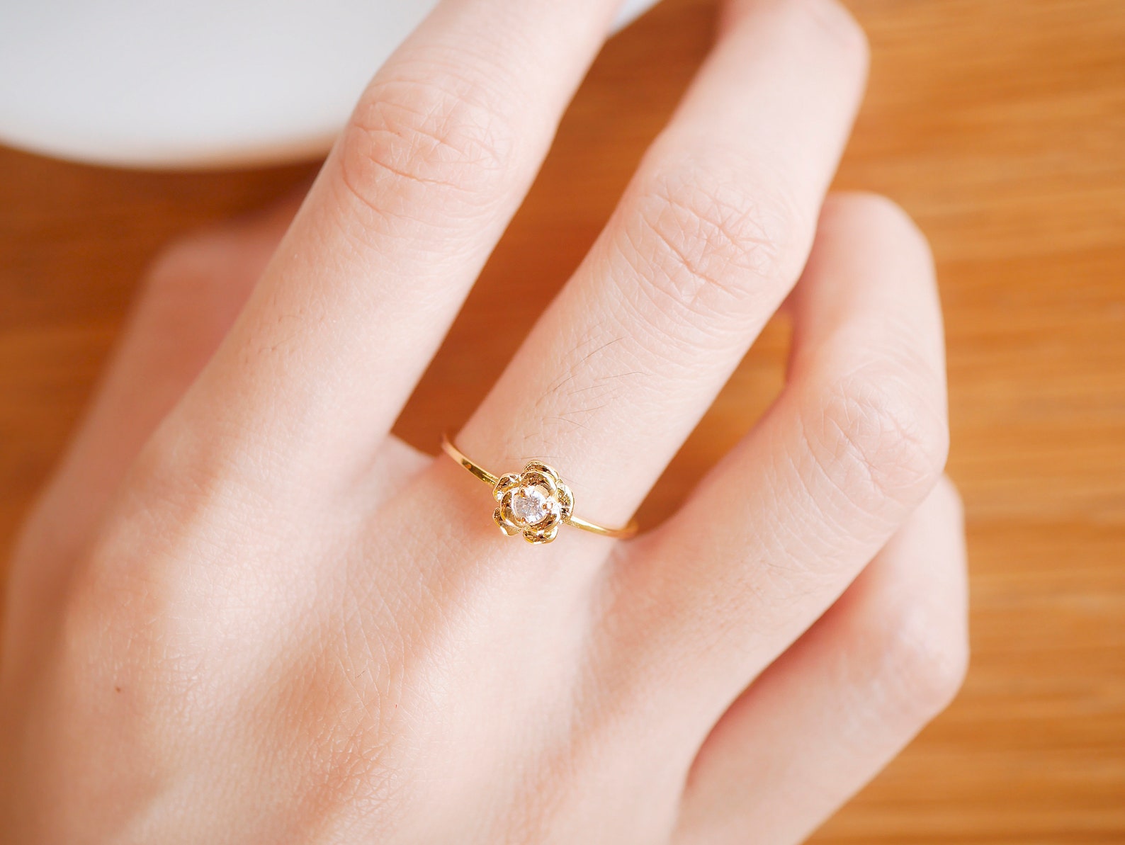 Rose Ring Flower Ring 14k Gold Rose Ring Anniversary Gift | Etsy