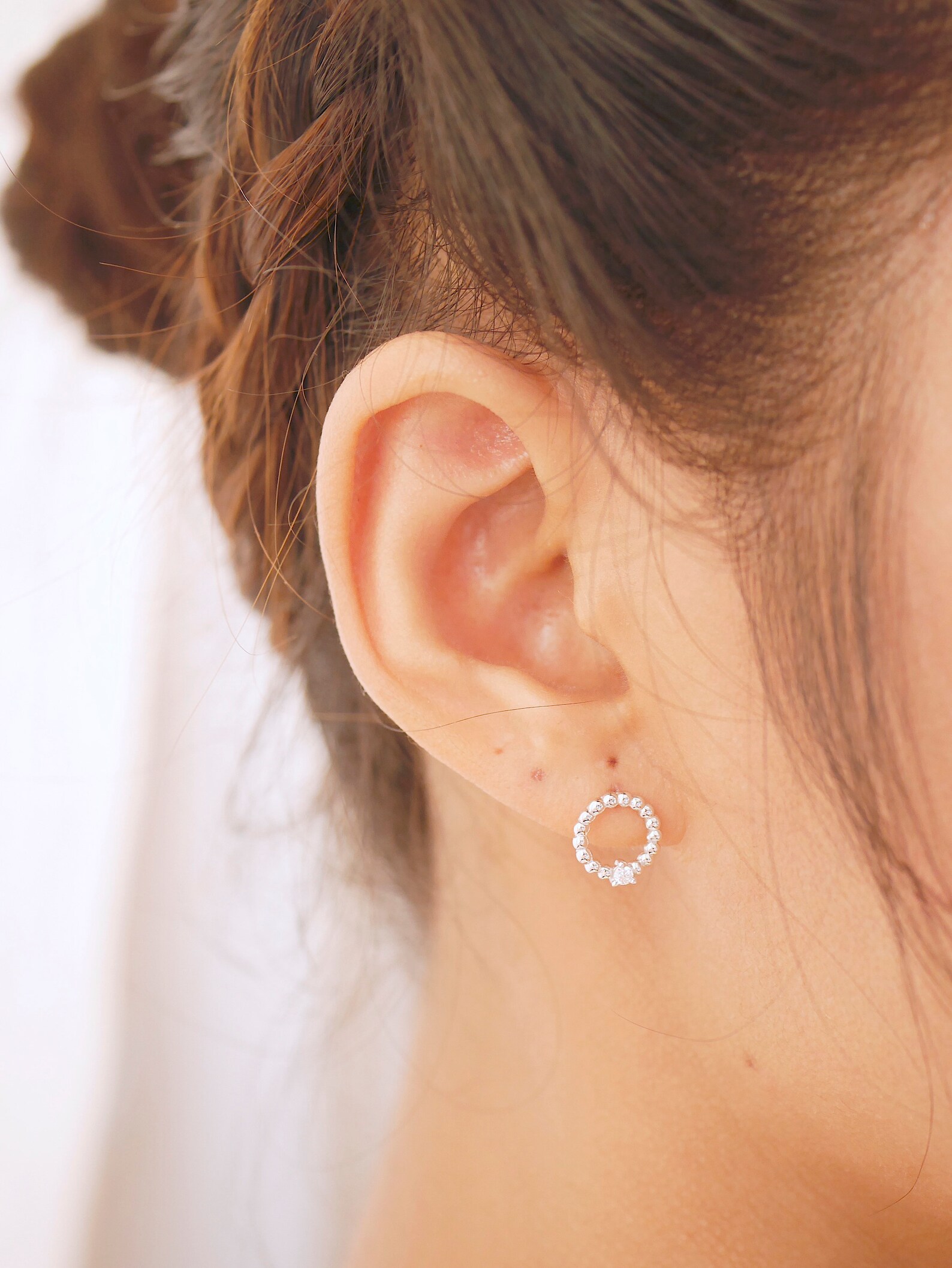 Circle Earrings Minimalist Circle Earrings Open circle CZ | Etsy