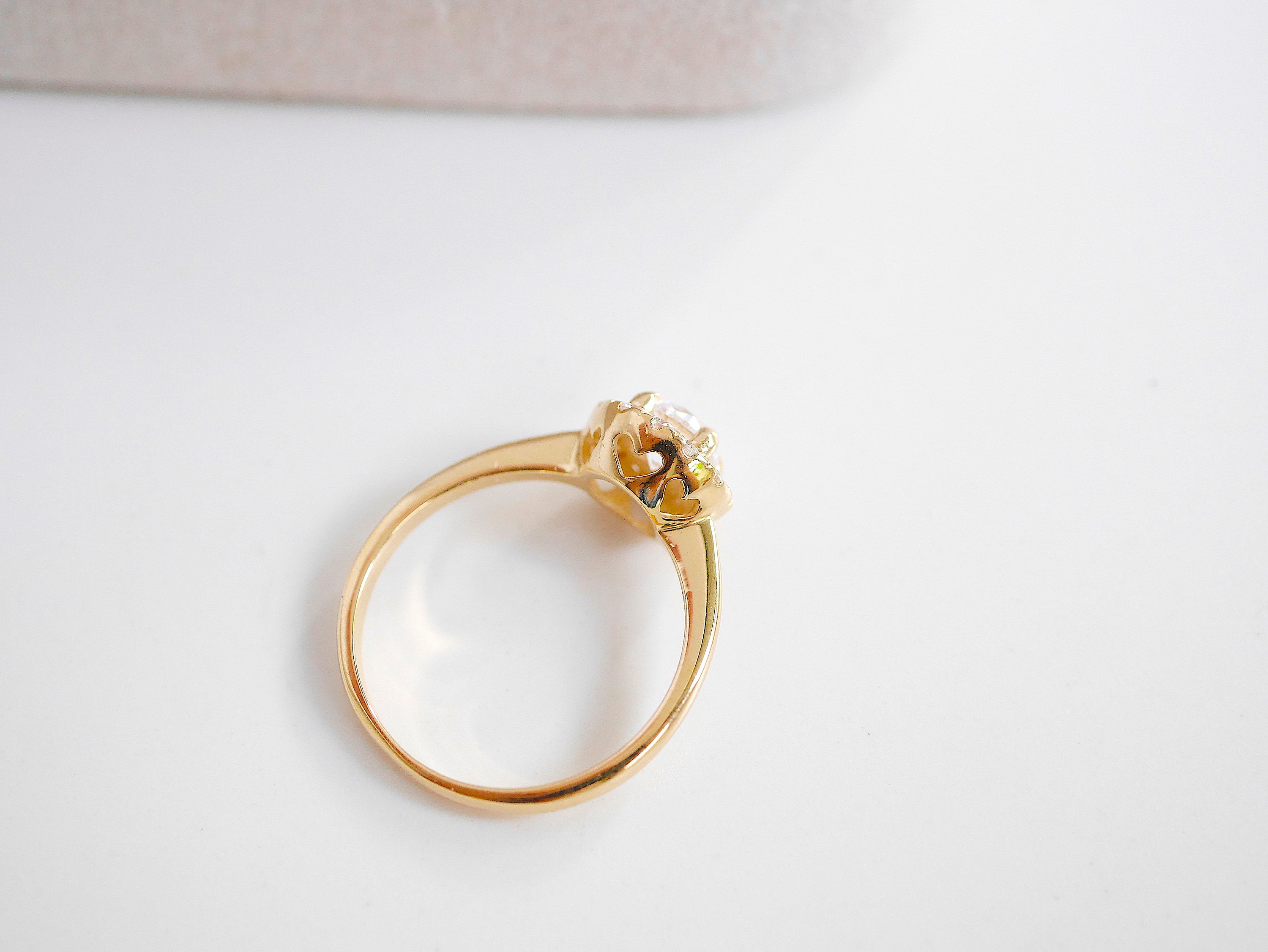 Citrine Ring Solitaire Ring Halo Ring Citrine Ring Gold | Etsy