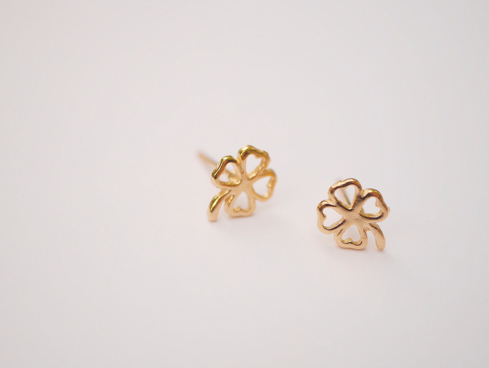 Four Leaf Clover Clover Earrings Gold Stud Earrings 4 Leaf - Etsy
