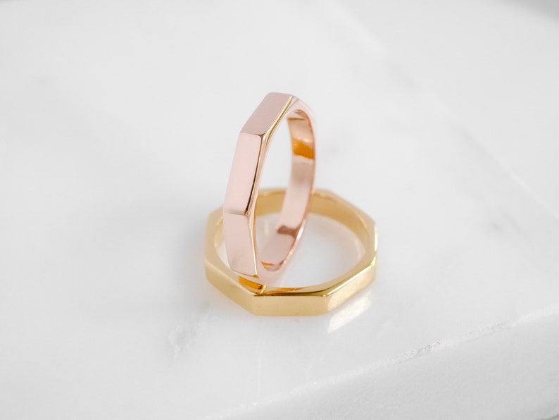 Hexagon Ring, Dainty Ring, Thumb Ring, Women Thumb Ring, Simple Ring ...