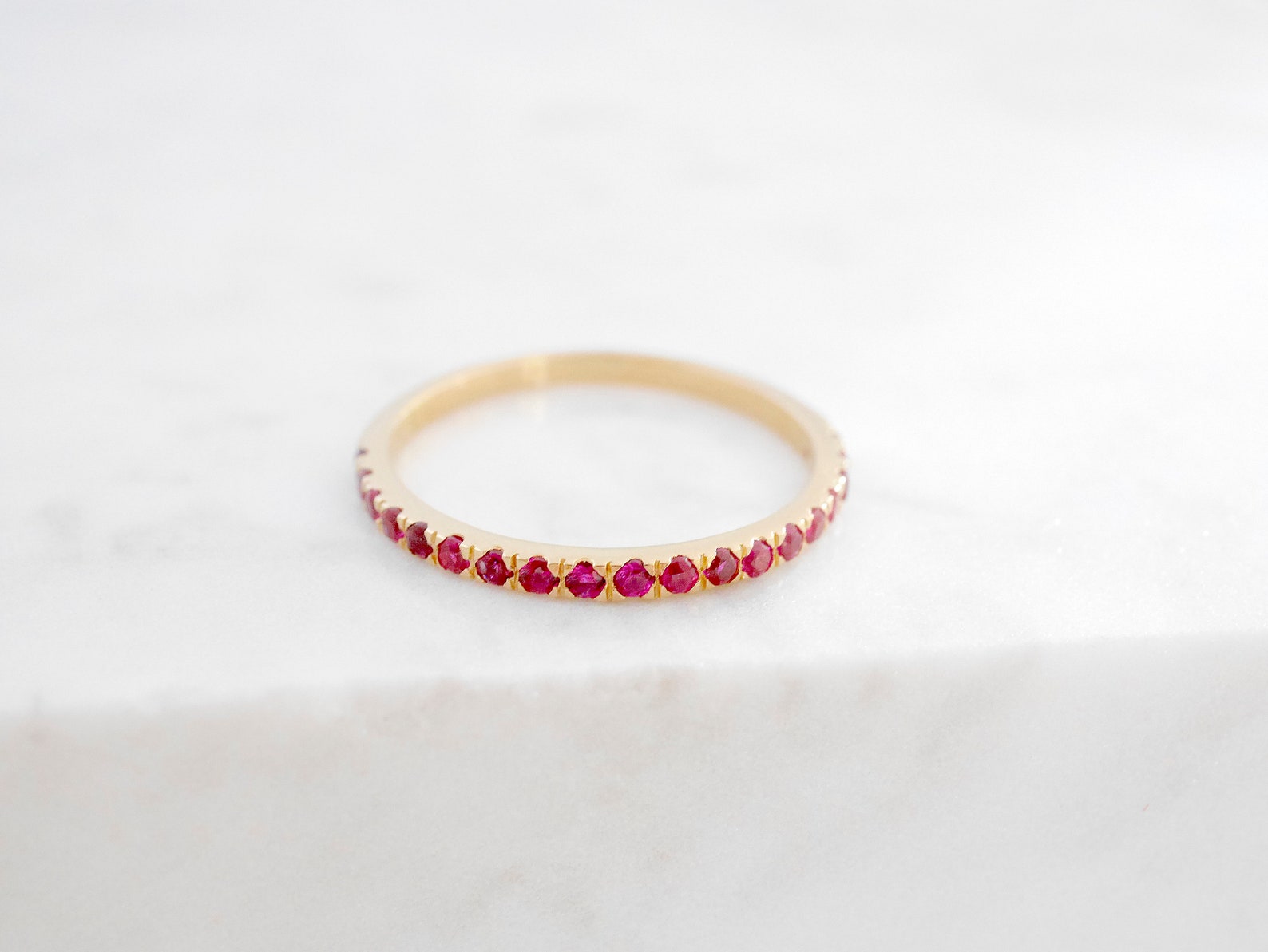 Ruby Birthstone Jewelry Eternity Band Birthstone Ring - Etsy