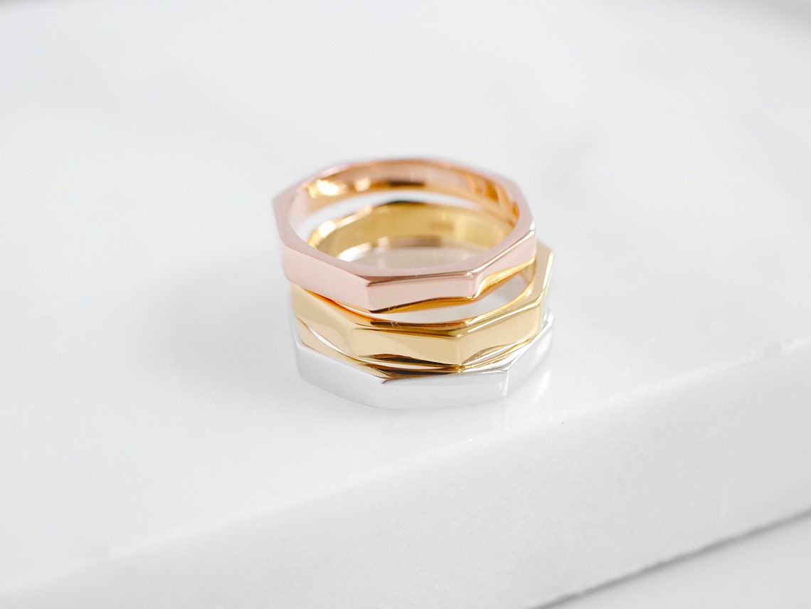 Hexagon Ring, Dainty Ring, Thumb Ring, Women Thumb Ring, Simple Ring ...