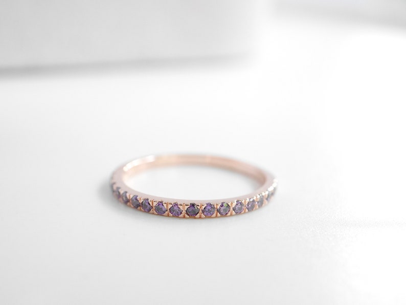 Amethyst Ring, Stackable Rings, Eternity Band, Promise Ring, Eternity ...