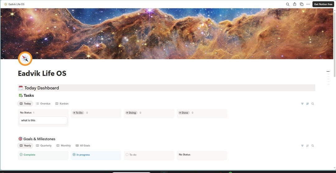 Life OS Dashboard – All-in-one Notion System | Task, Goal & Finance ...