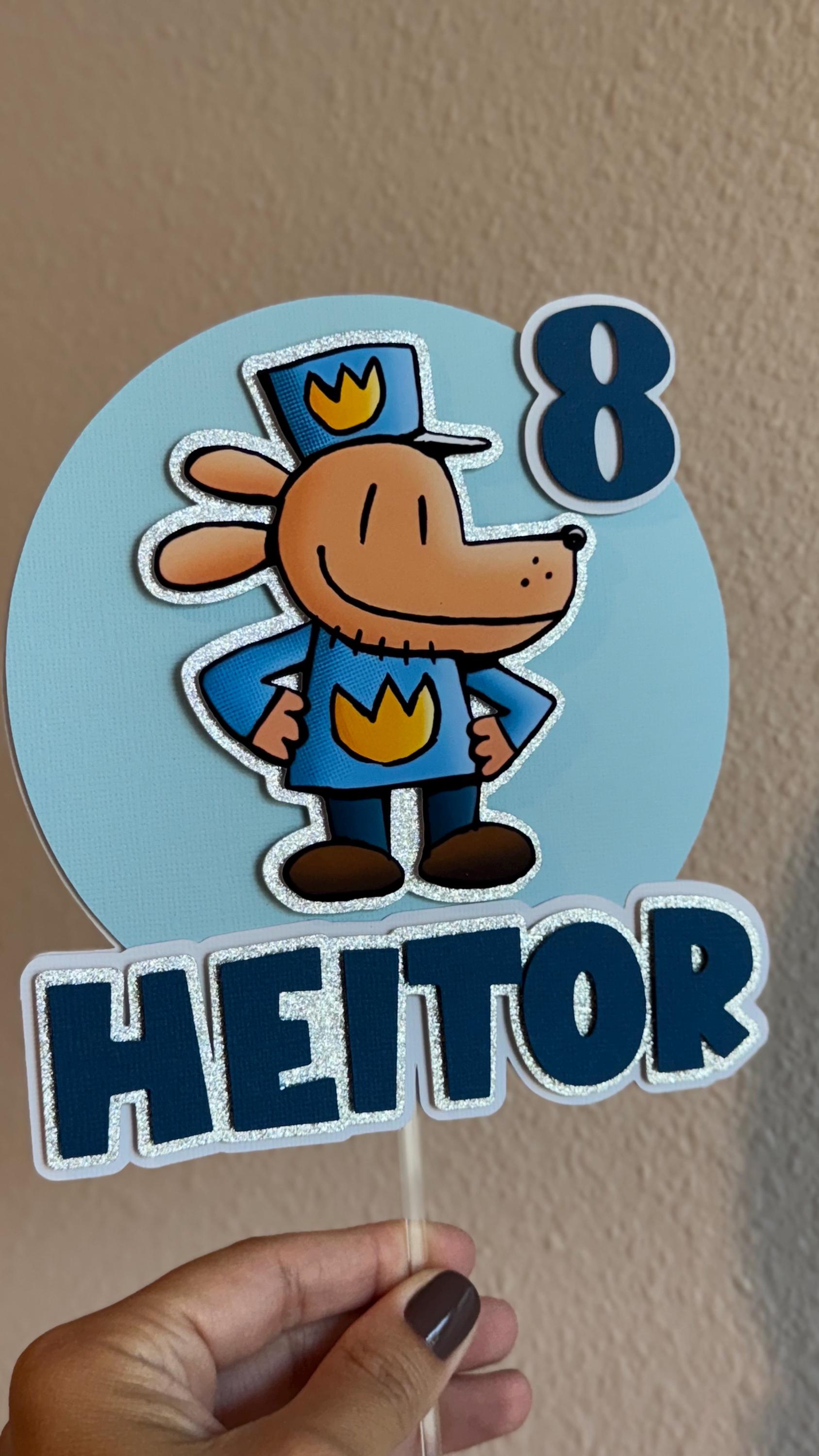 Personalized Dog Man Cake Topper: Printed Book Party Decor - Etsy