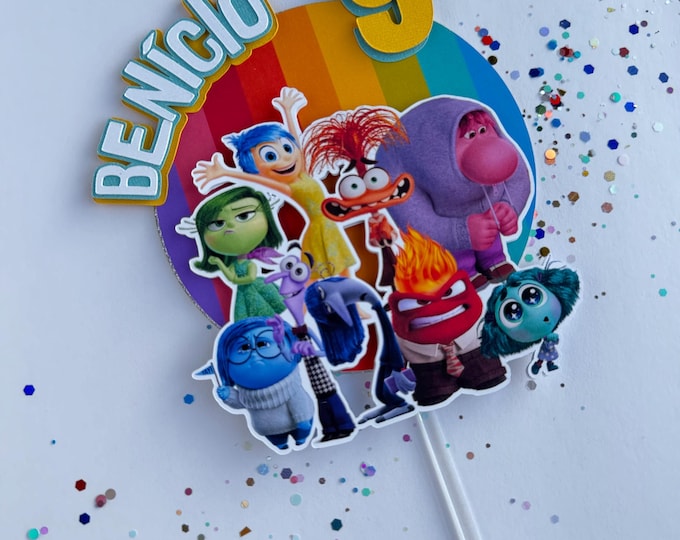 Inside Out Cake Topper, Custom Cake Topper, Inside Out 2 Party, Printed ...
