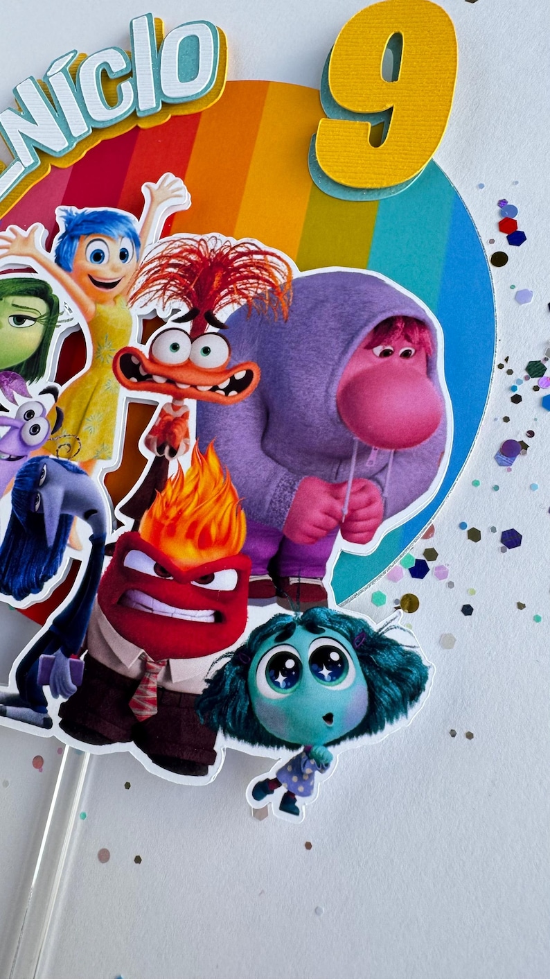 Inside Out Cake Topper, Custom Cake Topper, Inside Out 2 Party, Printed ...