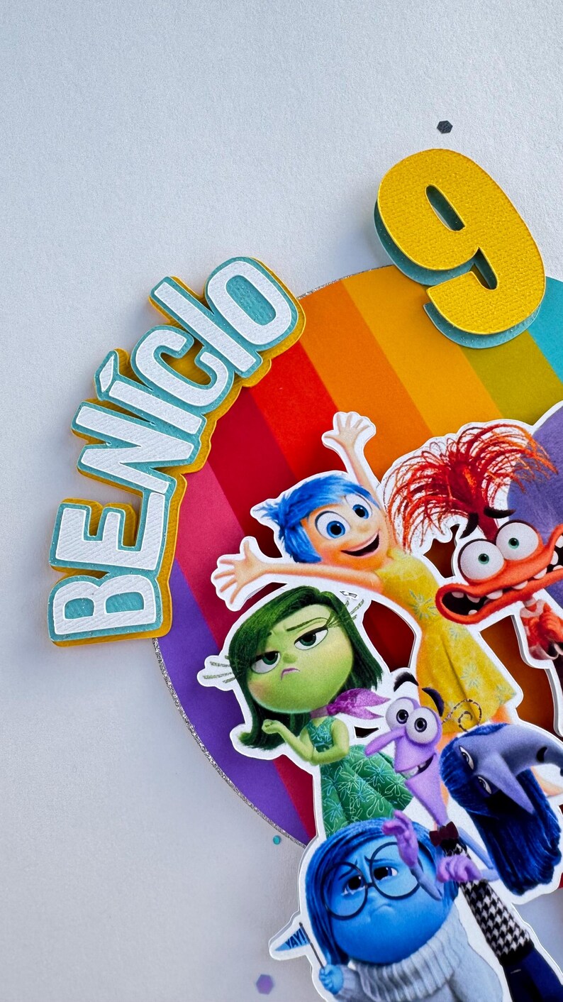 Inside Out Cake Topper, Custom Cake Topper, Inside Out 2 Party, Printed ...