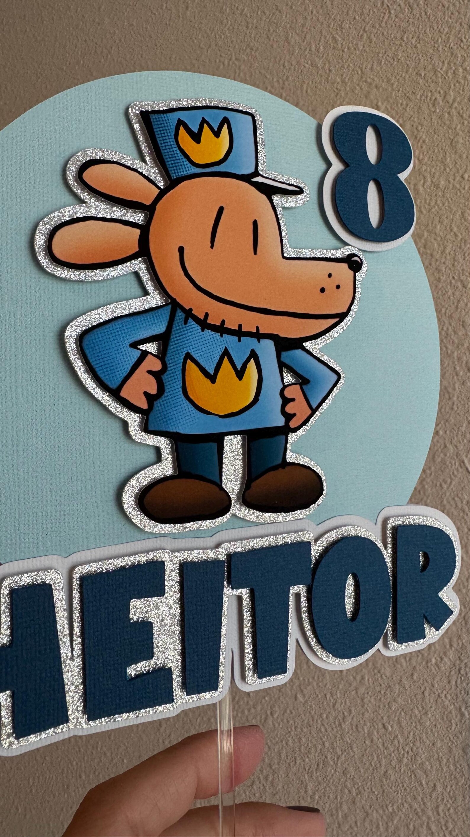 Personalized Dog Man Cake Topper: Printed Book Party Decor - Etsy