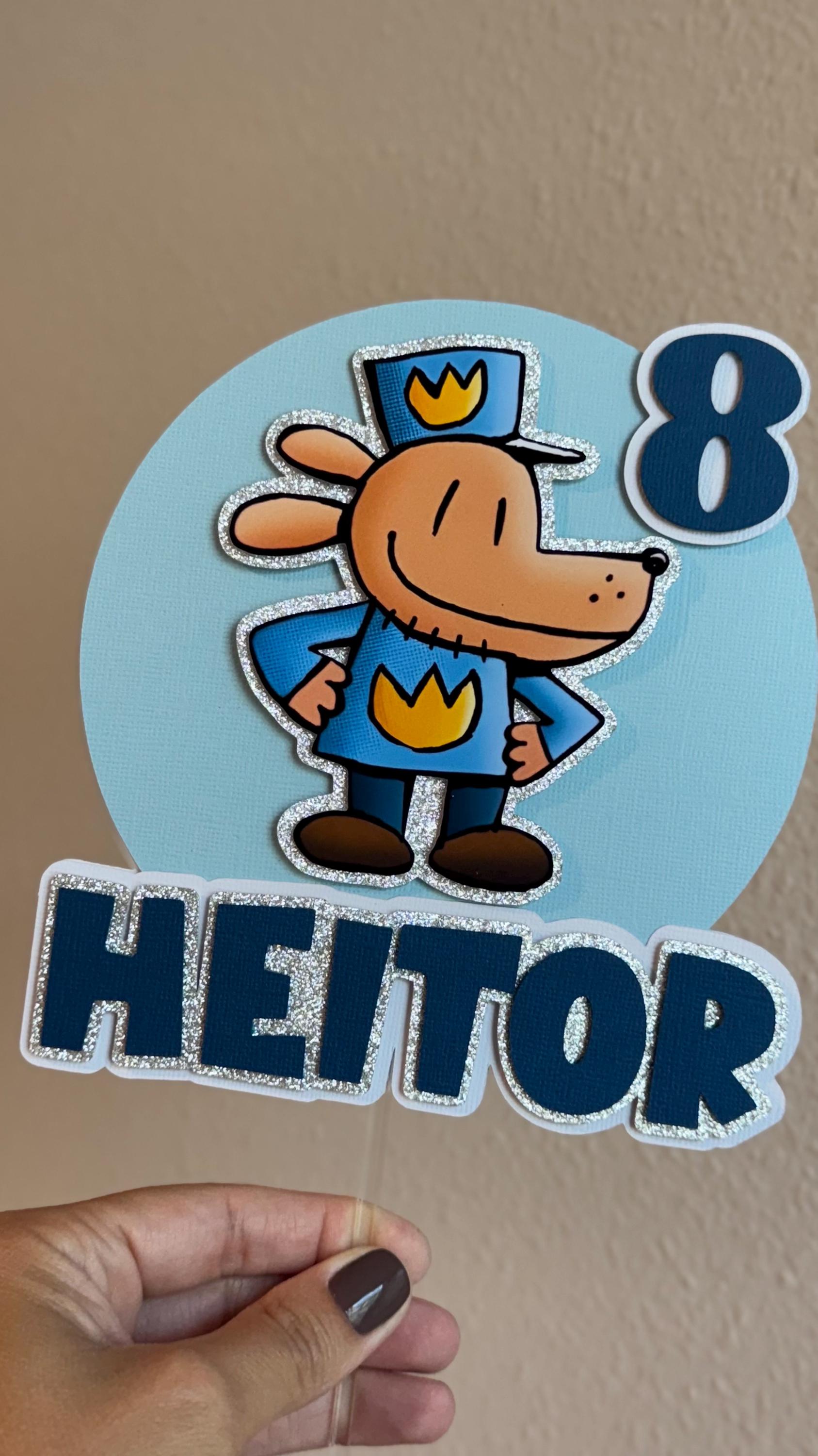 Personalized Dog Man Cake Topper: Printed Book Party Decor - Etsy