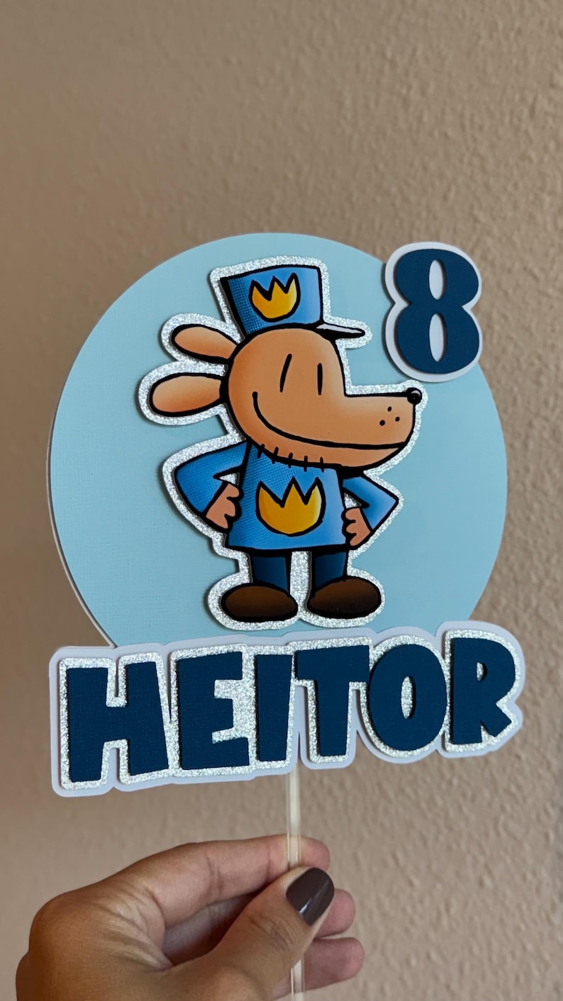 Personalized Dog Man Cake Topper: Printed Book Party Decor - Etsy